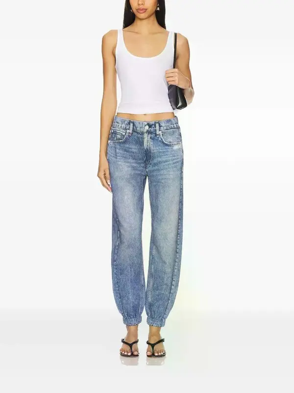 Rag & Bone Elasticated Cuff Acid Wash Jeans - Blue