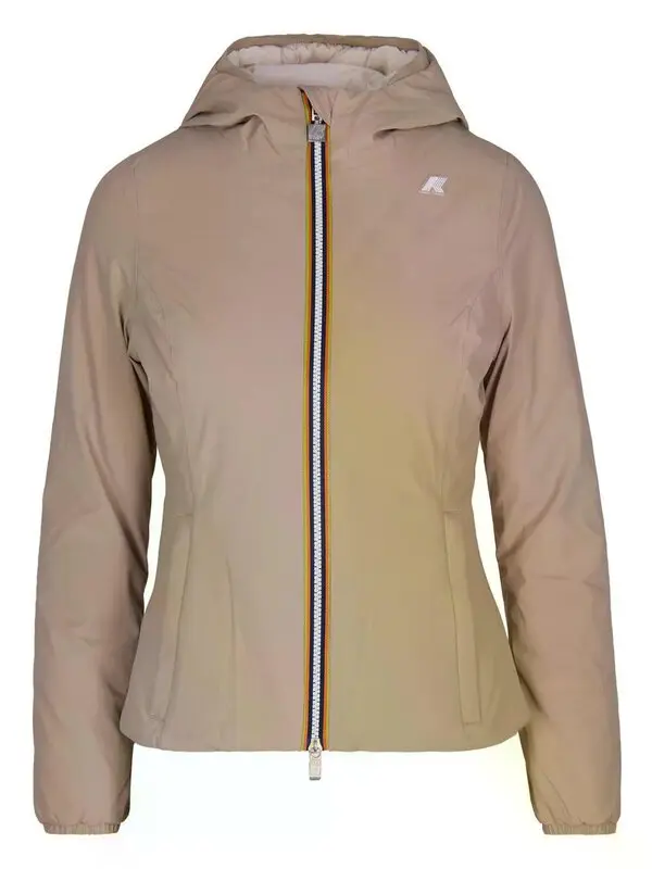K-WAY Lily Hooded Zip-front Jacket - Brown