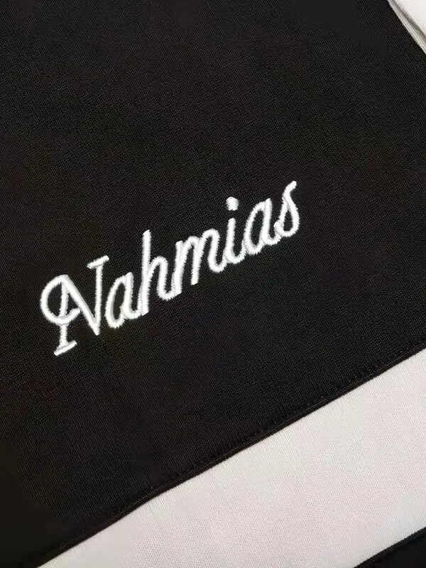 NAHMIAS Stripe-panel Polo Shirt - Black