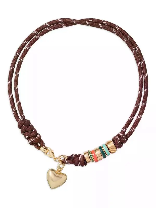 ROXANNE ASSOULIN Cord Heart Necklace - Brown