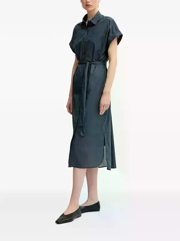 Marc O'polo Belted Shirt Midi Dress - Blue