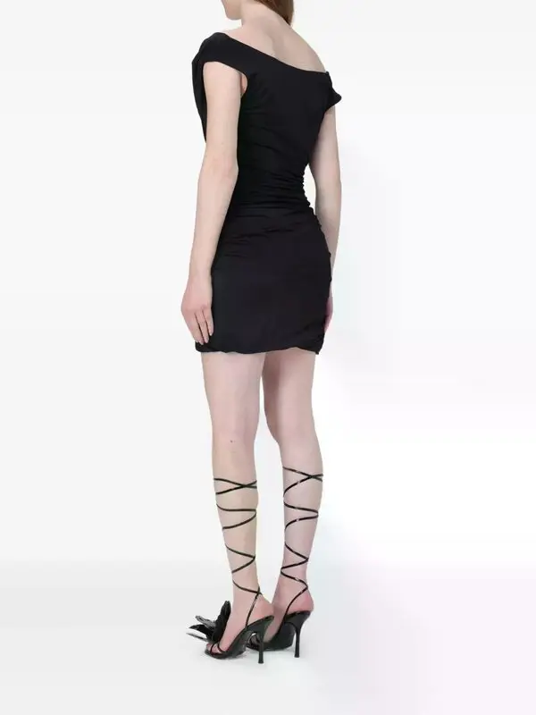 Magda Butrym Cowl Neck Draped Mini Dress - Black