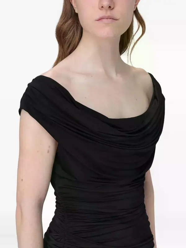 Magda Butrym Cowl Neck Draped Mini Dress