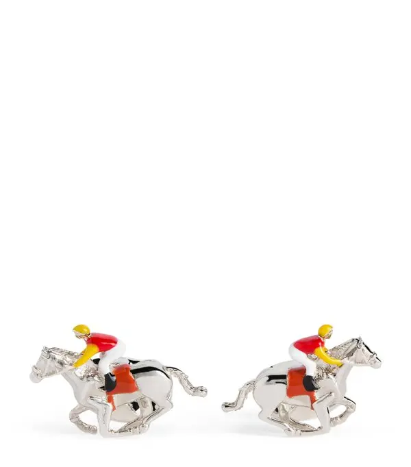 DEAKIN & FRANCIS Sterling Horse And Jockey Cufflinks - Silver