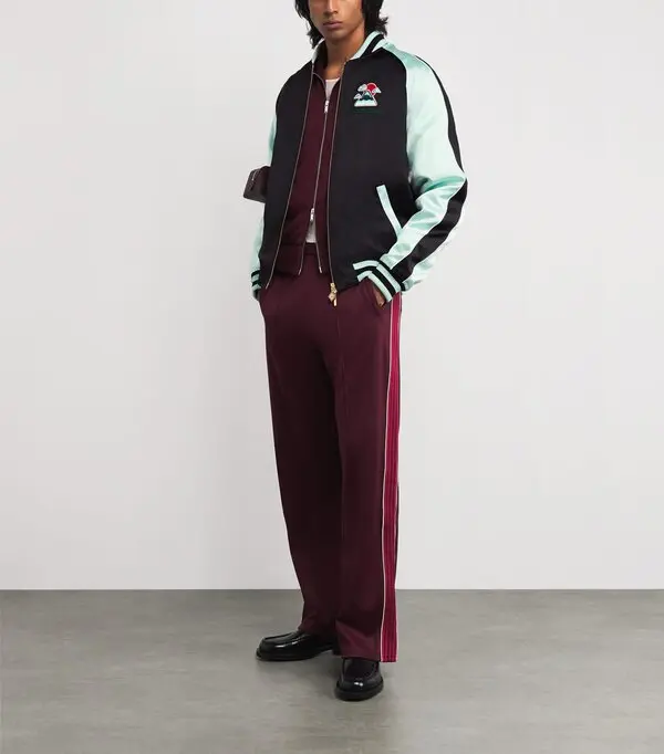 Casablanca Satin Embroidered Bomber Jacket
