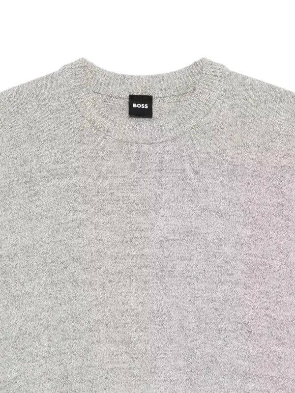BOSS Crew Neck Long Sleeve Sweater - Grey