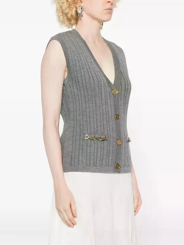 GOLDEN GOOSE Cable Knit Chain-detail Vest