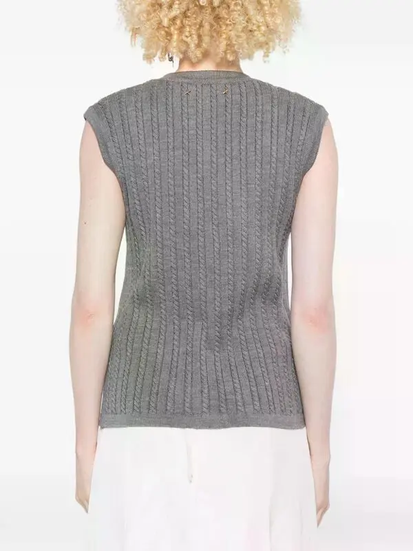 GOLDEN GOOSE Cable Knit Chain-detail Vest