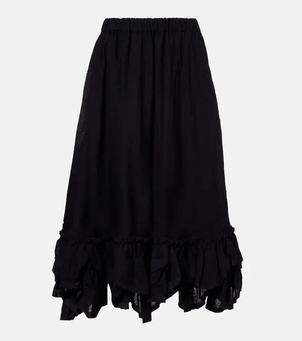 Noir Kei Ninomiya Wool-blend Midi Skirt