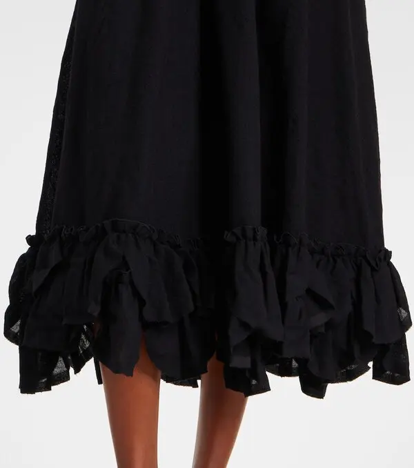 Noir Kei Ninomiya Wool-blend Midi Skirt