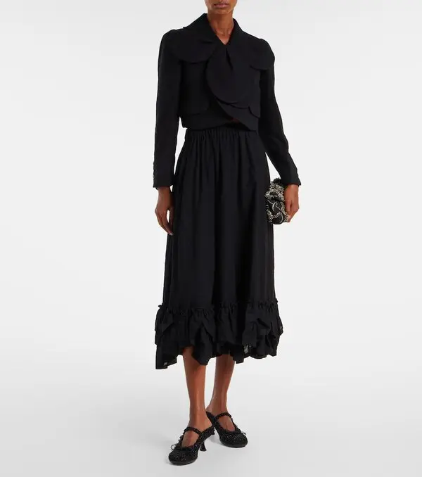 Noir Kei Ninomiya Wool-blend Midi Skirt