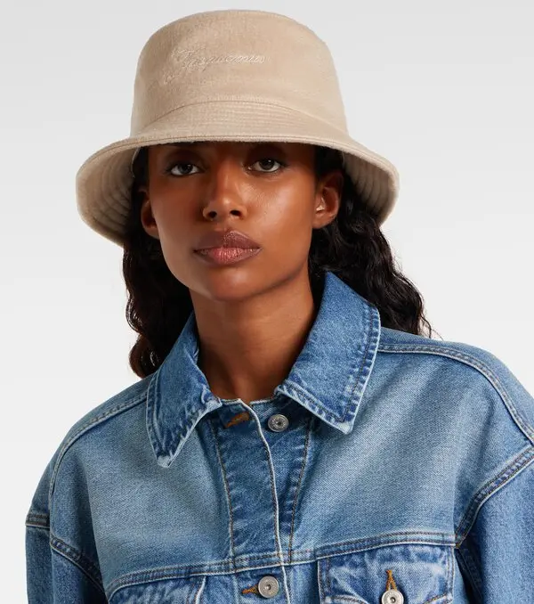 Jacquemus Wool Bucket Hat - Beige