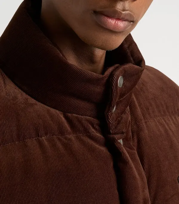 Prada Cotton Corduroy Puffer Jacket - Brown