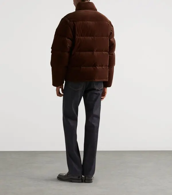 Prada Cotton Corduroy Puffer Jacket - Brown