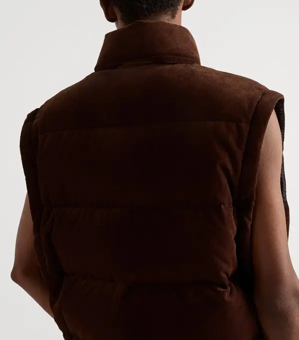 Prada Cotton Corduroy Puffer Jacket - Brown