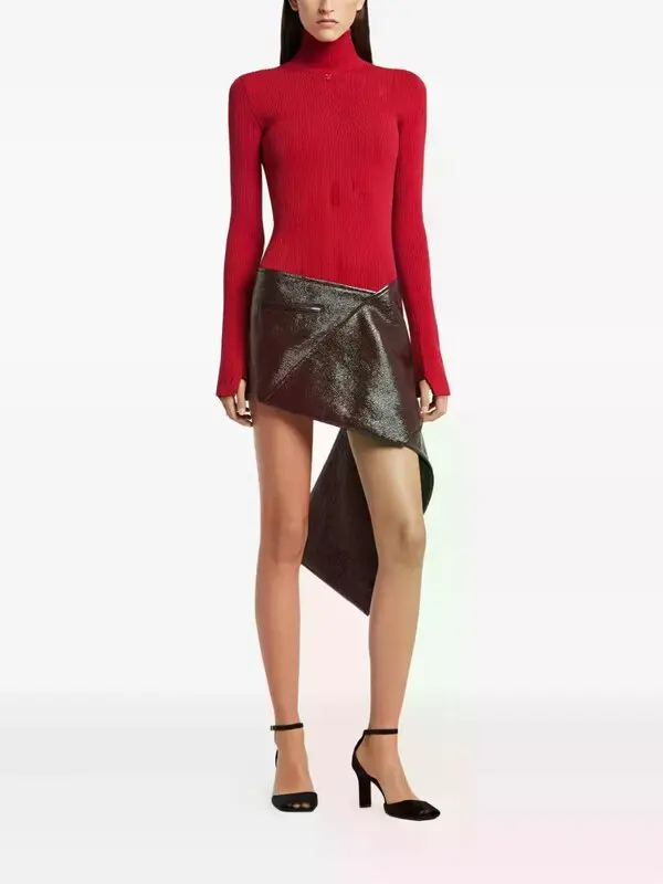 COURREGES Panelled Asymmetric Mini Skirt - Red