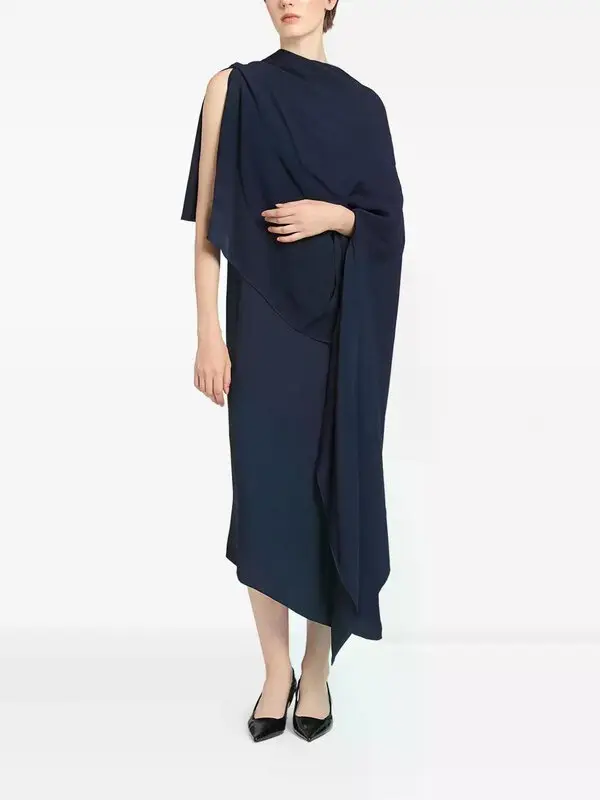 Ports 1961 Draped Cape Midi Dress - Blue
