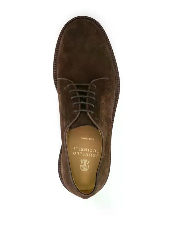 Brunello Cucinelli Suede Derby Shoes - Brown