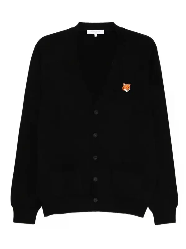 Maison Kitsuné Bold Fox Head Patch Cardigan - Black