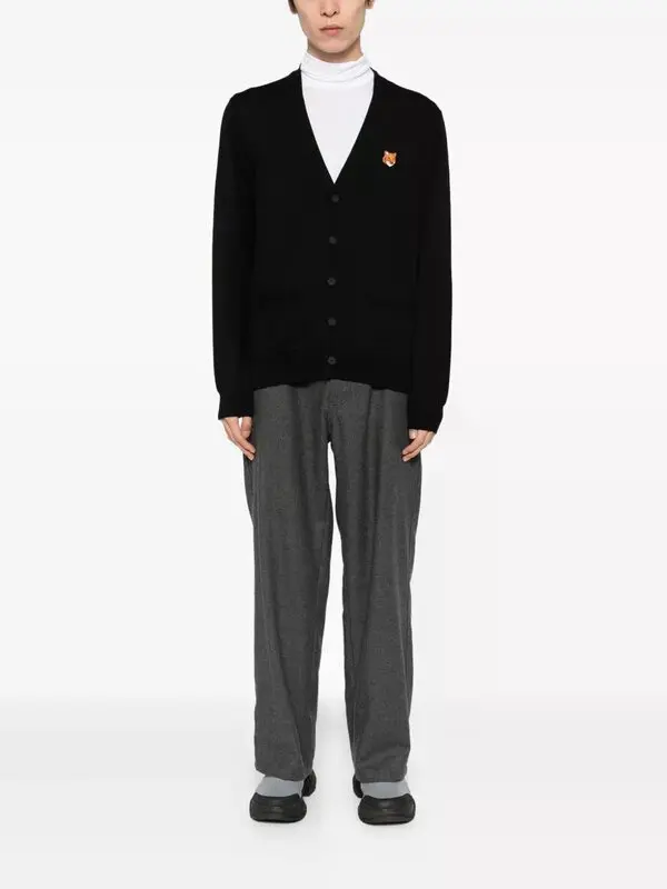 Maison Kitsuné Bold Fox Head Patch Cardigan - Black