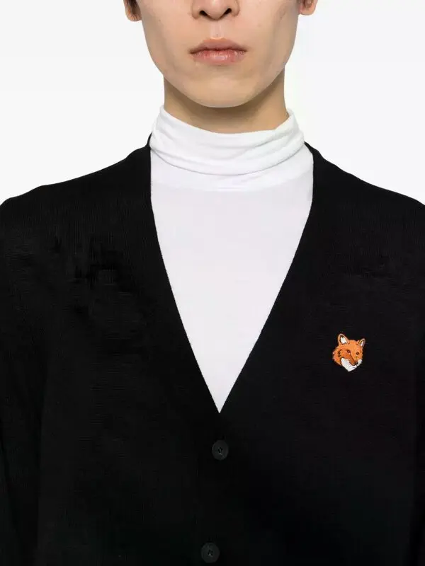 Maison Kitsuné Bold Fox Head Patch Cardigan - Black