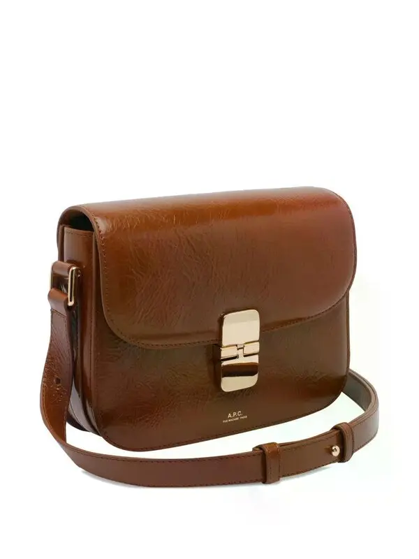 A.p.c. Grace Baguette Calfskin Leather Bag - Brown