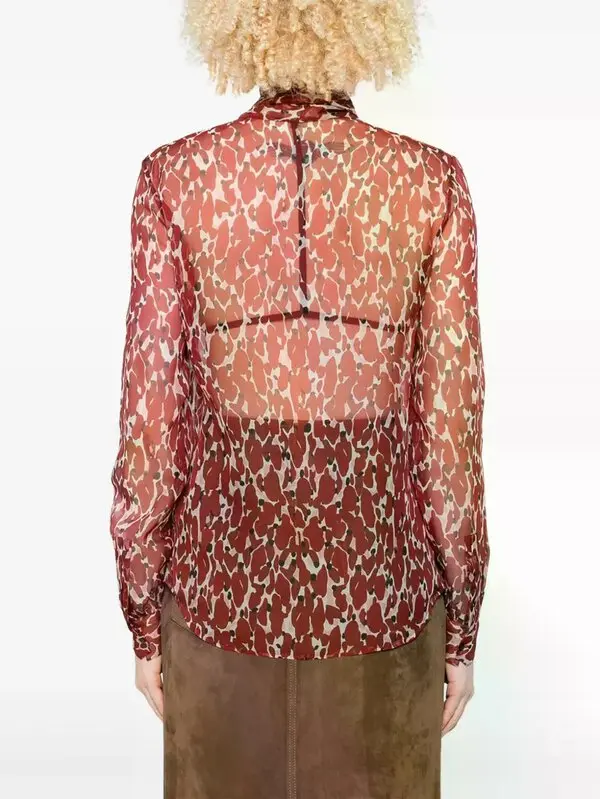Saint Laurent Abstract Print Silk Blouse