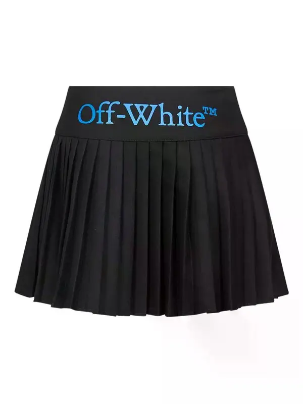Off-White Pleated Logo-print Mini Skirt