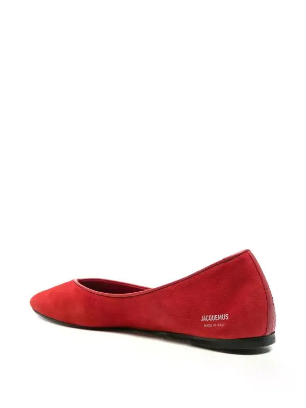 Jacquemus Snakeskin-effect Ballet Flats - Red