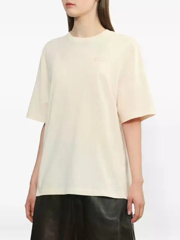 Maison Kitsuné Embroidered Cotton T-shirt - Neutrals