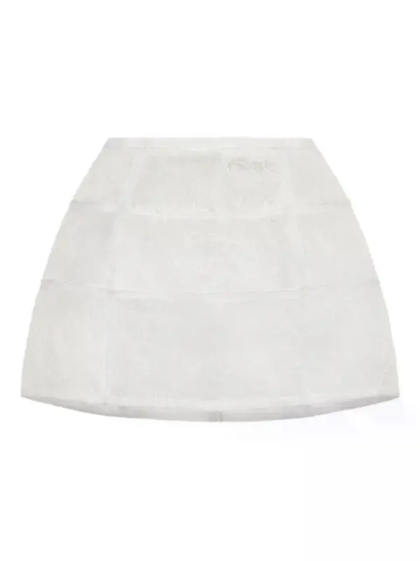 Blumarine Lace-panelled Mini Skirt - White