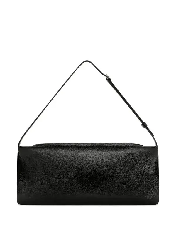 COURREGES Naplack Leather Shoulder Bag - Black