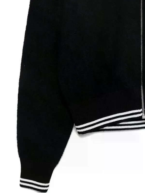 JIL SANDER Zip-front Ribbed Trim Cardigan