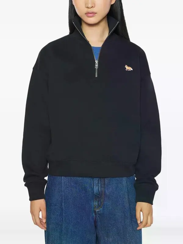 Maison Kitsuné Baby Fox Half-zip Sweatshirt - Black