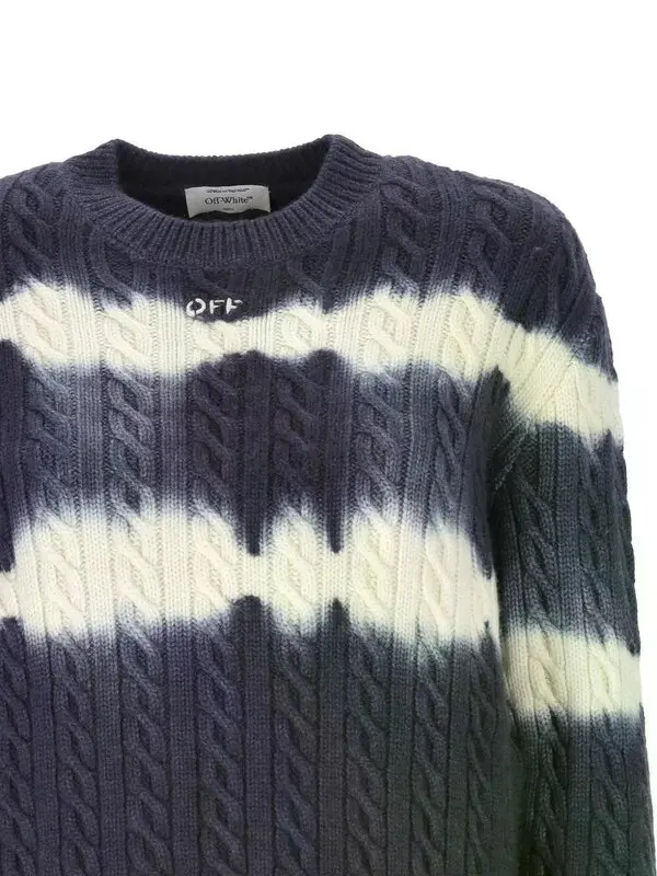 Off-White Cable Knit Tie-dye Sweater