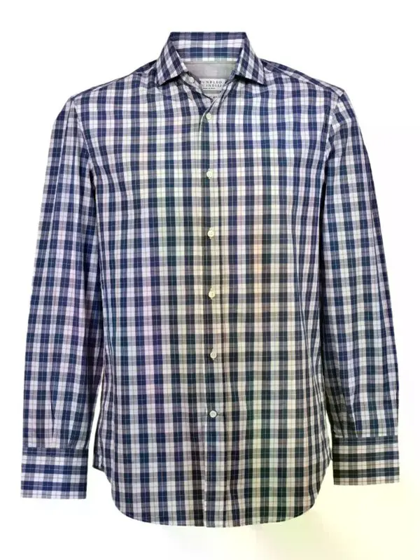 Brunello Cucinelli Checked Cotton Shirt
