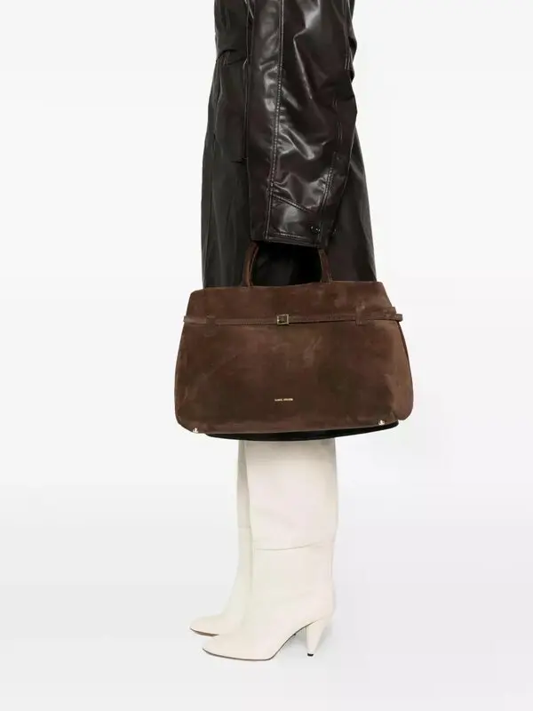Manu Atelier Le Cambon Suede Handbag - Brown