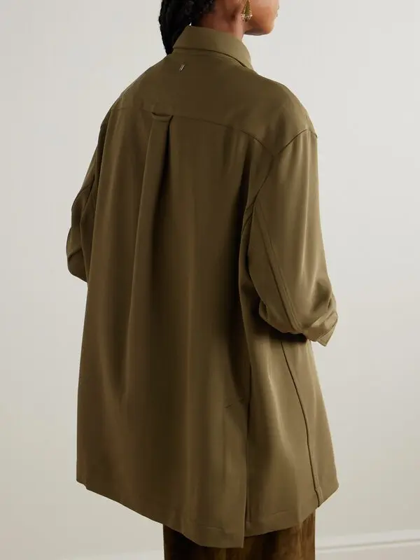 AMI Paris Oversized Wool-crepe Shirt