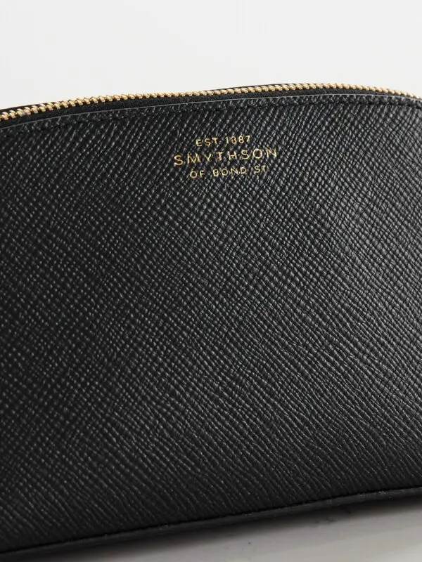 Smythson Panama Textured-leather Cosmetics Case - Black