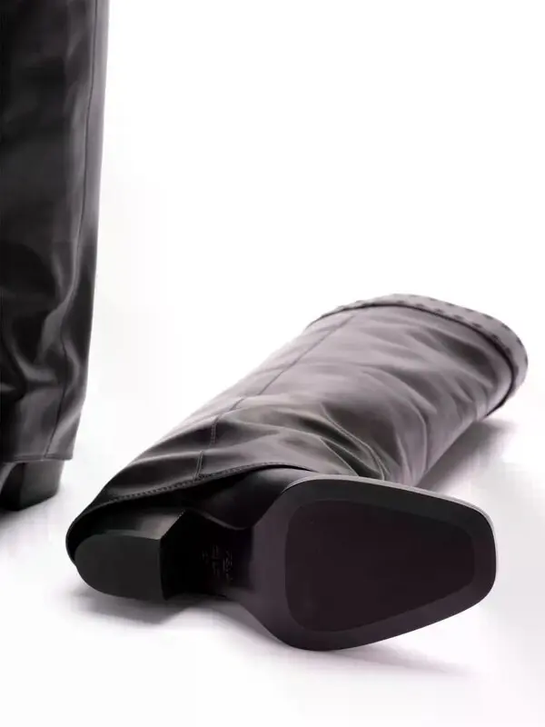 Fendi Leather Knee High Boots - Black
