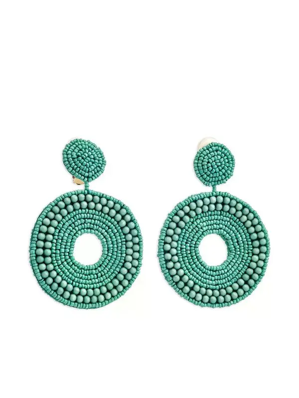 KENNETH JAY LANE Beaded Round Earrings - Blue