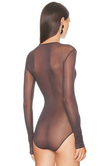 Saint Laurent Long Sleeve Sheer Mesh Top