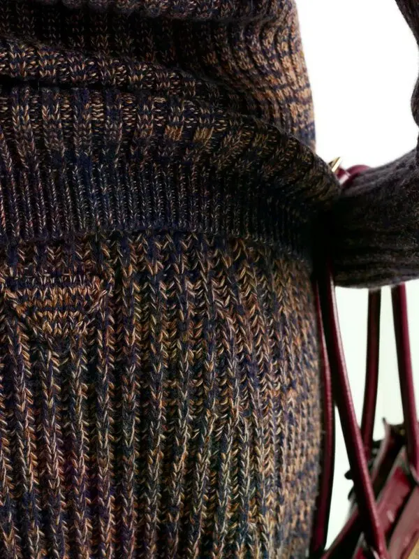Prada Ribbed Flared Knit Midi Skirt