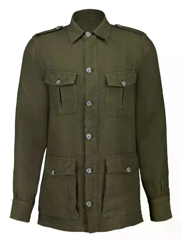 120% Lino Cargo-pockets Linen Shirt