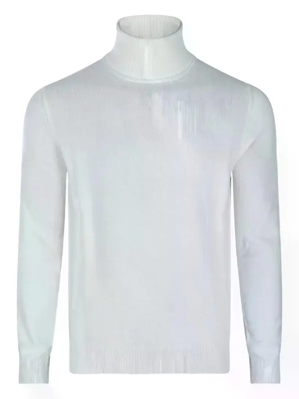 Malo Ribbed Knit Turtleneck Sweater - White