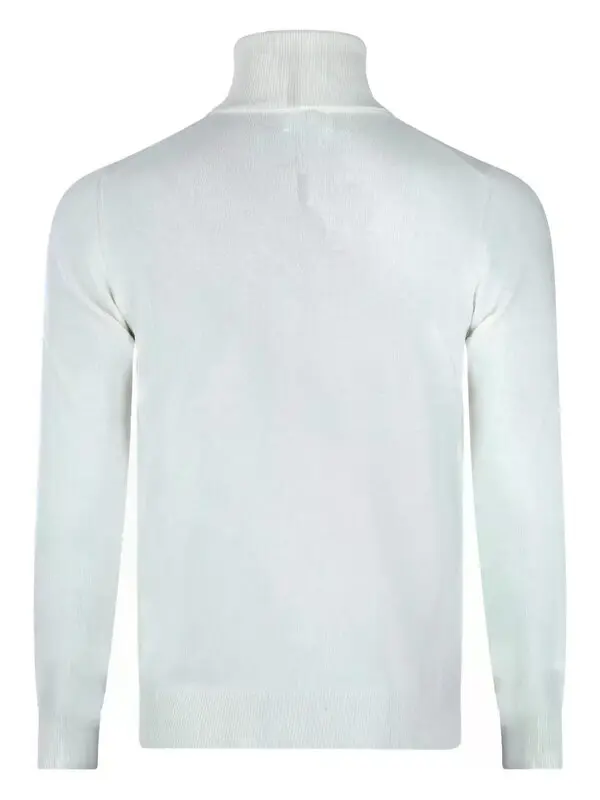 Malo Ribbed Knit Turtleneck Sweater - White
