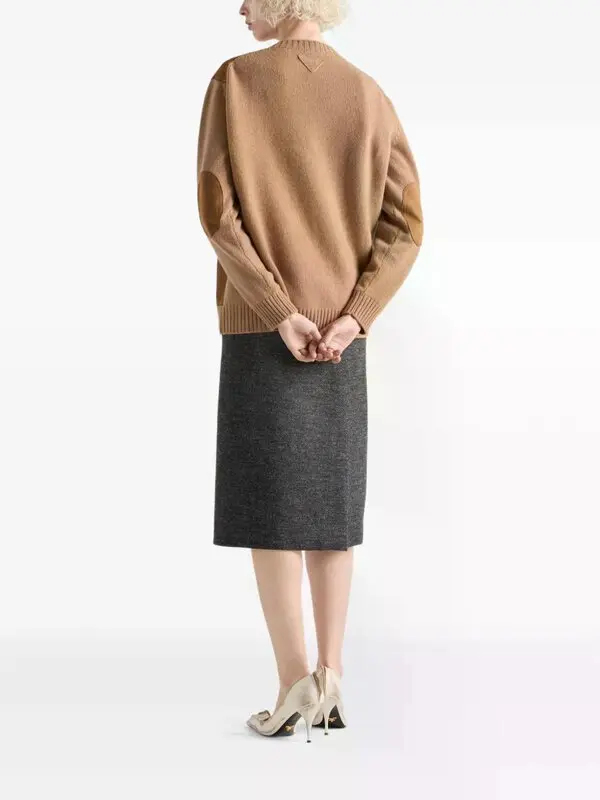 Prada Front Slit Midi Skirt - Grey