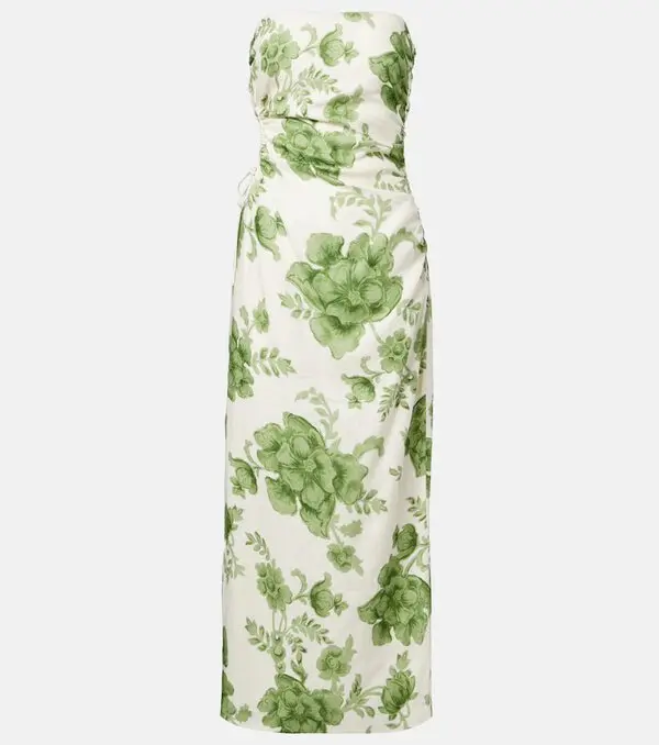 SIR. Gardella Cutout Floral Linen Midi Dress - Multicoloured