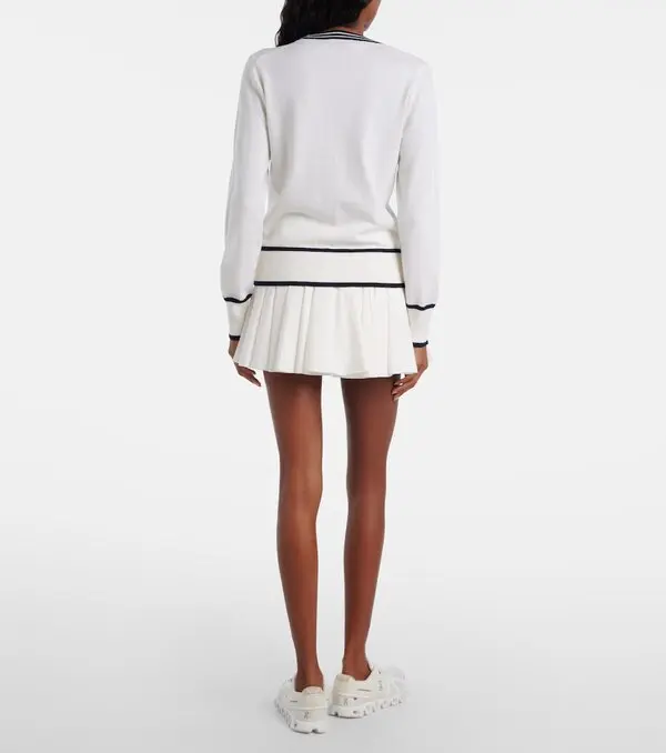 Tory Burch Wool-blend Cardigan With Contrast Trim