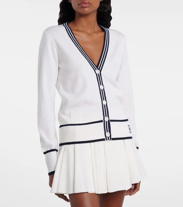 Tory Burch Wool-blend Cardigan With Contrast Trim